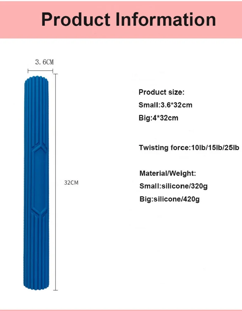 Twist And Flex Resistance Hand Grip Exerciser Bar Rubber Flex Therapy ...