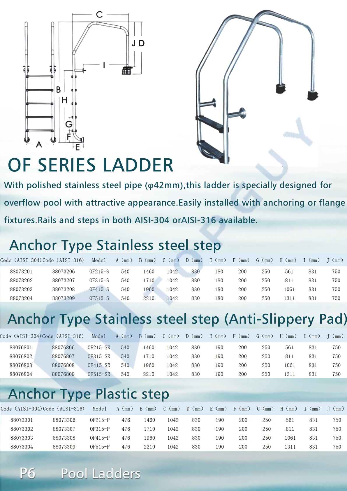 3 Steps Pool Ladder Factory Wholesale High Quality Stainless Steel ...