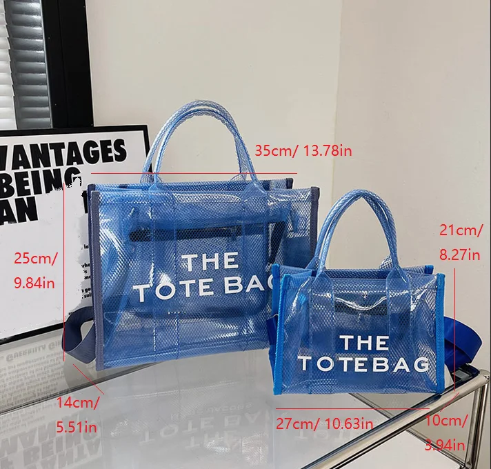 Custom Pvc Clear Tote Bag,Women's Plastic Shoulder Bag,Large Capacity ...