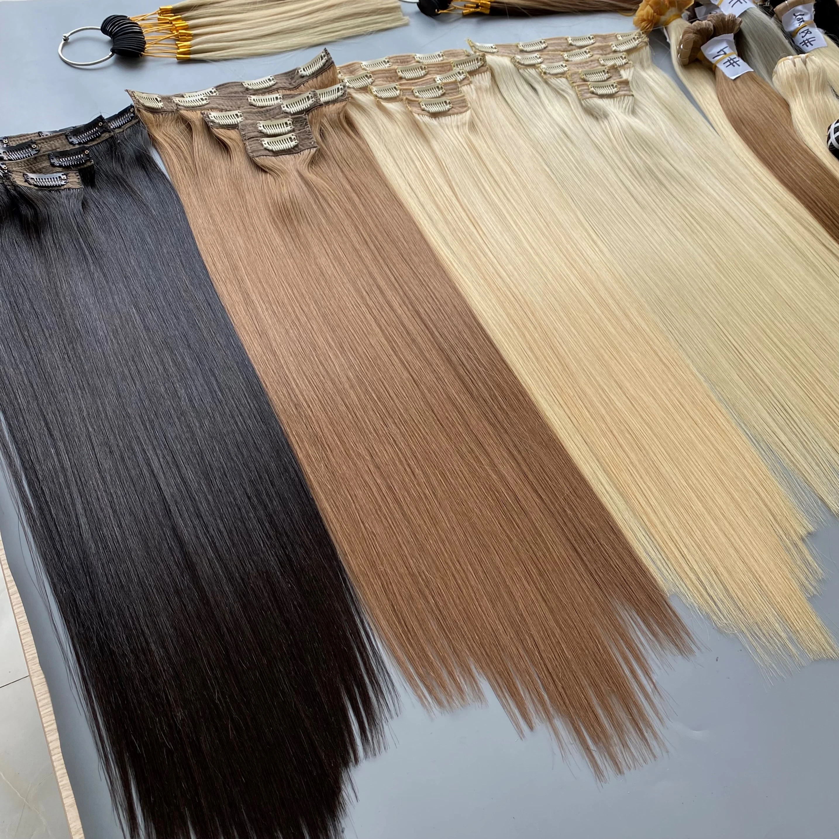 Invisible Roots Clip In Hair Extensions Double Drawn Raw Vietnamese ...