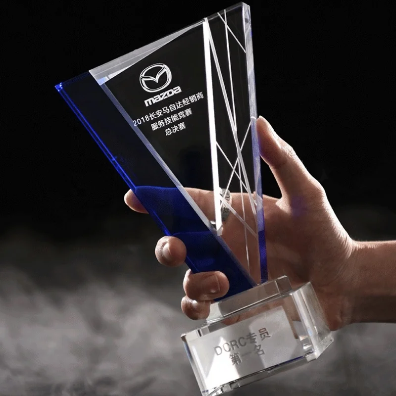 Factory Price Crystal Water Drop Trophy Large Tall Crystal Trophies ...