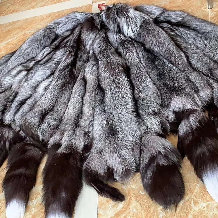New Tanned Soft And Stretchy Fur Silver Fox Skin Hides for DIY Crafts ...