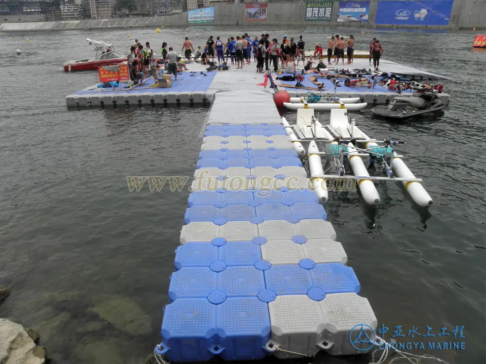 Ponton floating dock modular plastic cubes jetty bridge dock jet ski ...