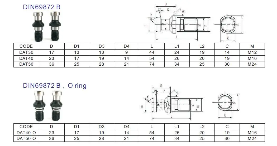 High Quality Dat40-wo-01 Cnc Machine Standard Din 69872 Sk Retention Knob Pull Stud - Buy Sk ...