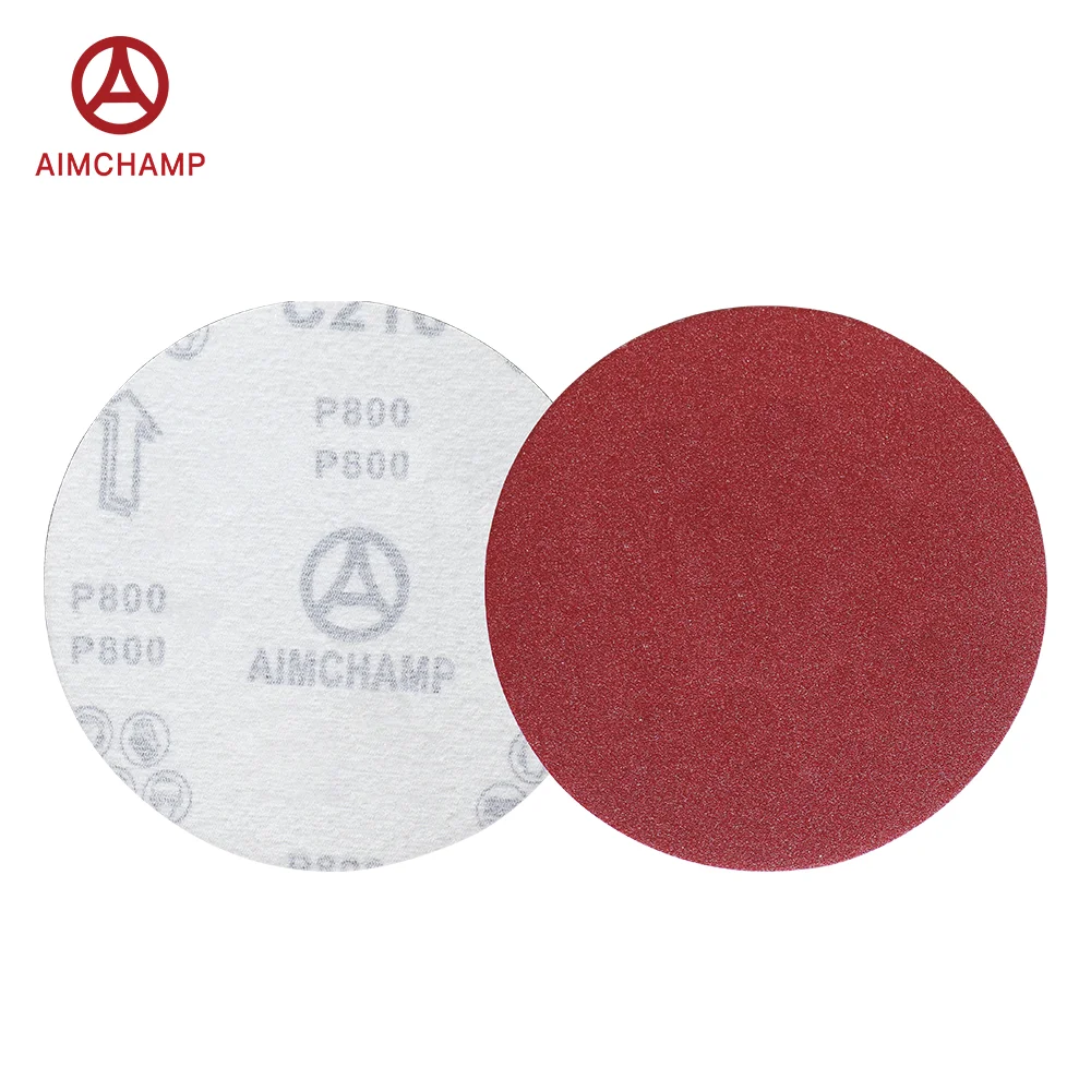 Red Aluminum Oxide Sandpaper 3/4/5/6 Inch No Holes Round Sanding Disc ...