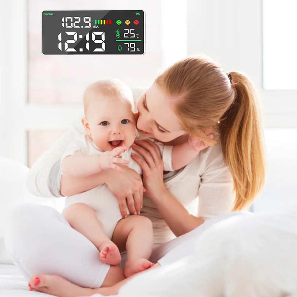 Wall Hanging Led Screen Digital Measurement Meter Sound Level And Noise ...