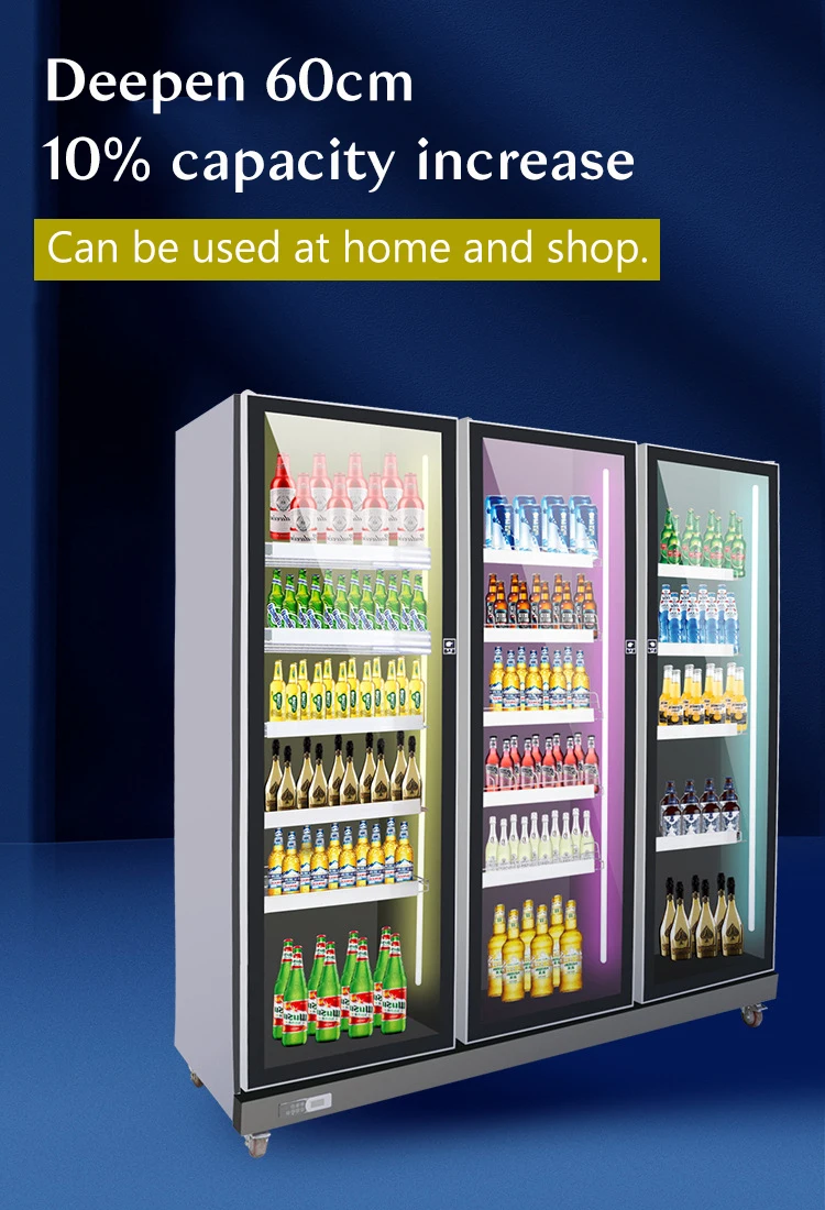Commercial Retail Glass Door Chiller Drink Cooler Custom Fridge ...