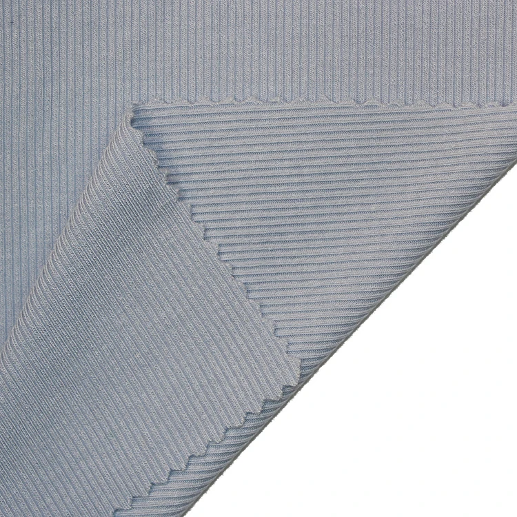 Tecido Malha Canelada Colorful Custom Rib Knit Fabric High Elastic Weft ...