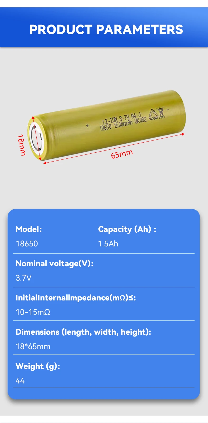 18650 Lithium Battery 2000mah 2200mah 25000mah Rechargeable Cell Golf ...