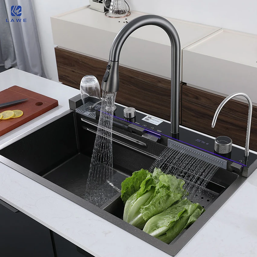 Canal De Cascada Flying Rain Waterfall Smart Kitchen Sink Integrated ...