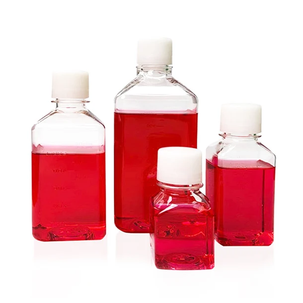 Laboratory reagent bottles PET PETG sterile reagent bottle square media ...