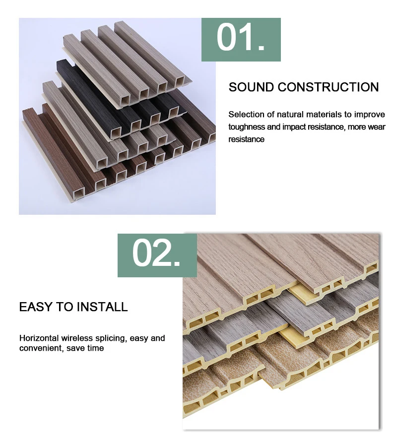 Background Board Fluted Grille Long Lasting Fluted Wpc Wall Panel ...