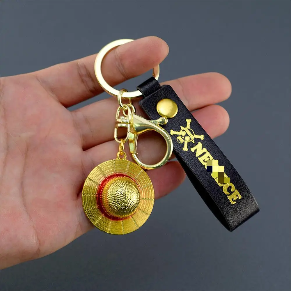 2 Designs Luffy Straw Hat Anime Keychain Cartoon Character Weapon Model ...