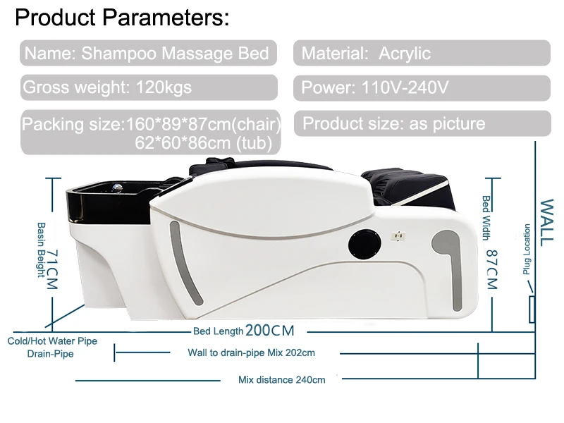 Factory Outlet Yume Wide Head Spa Shampoo Bed With Water Tank - Buy ...