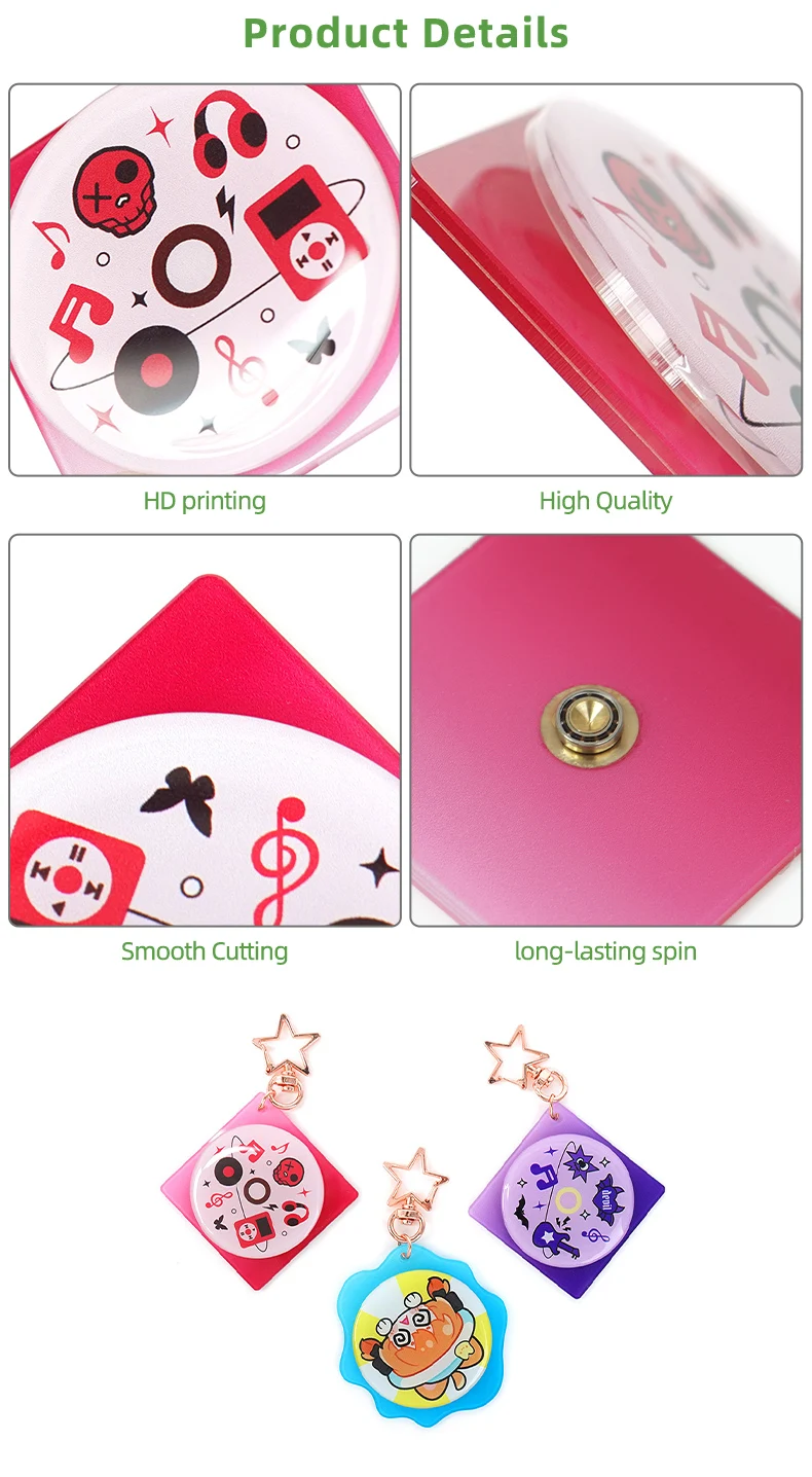 Custom Anime Acrylic Keychain Charm - Double Rotating ODM