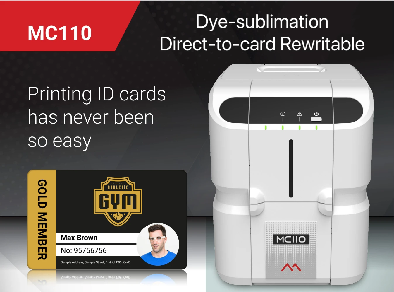 Matica MC110 PVC Id Card Printer Thermal Dye-sublimation Double Side ...