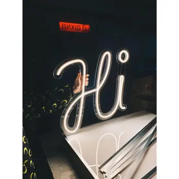Hi Led Letter Neon Sign Room Living Room Wall Decoration Decor Neon ...