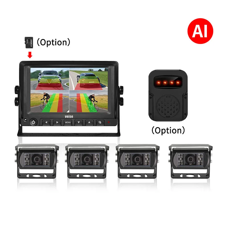 AI Vehicle & Pedestrian Detection Monitor Camera System for Vehicle ...