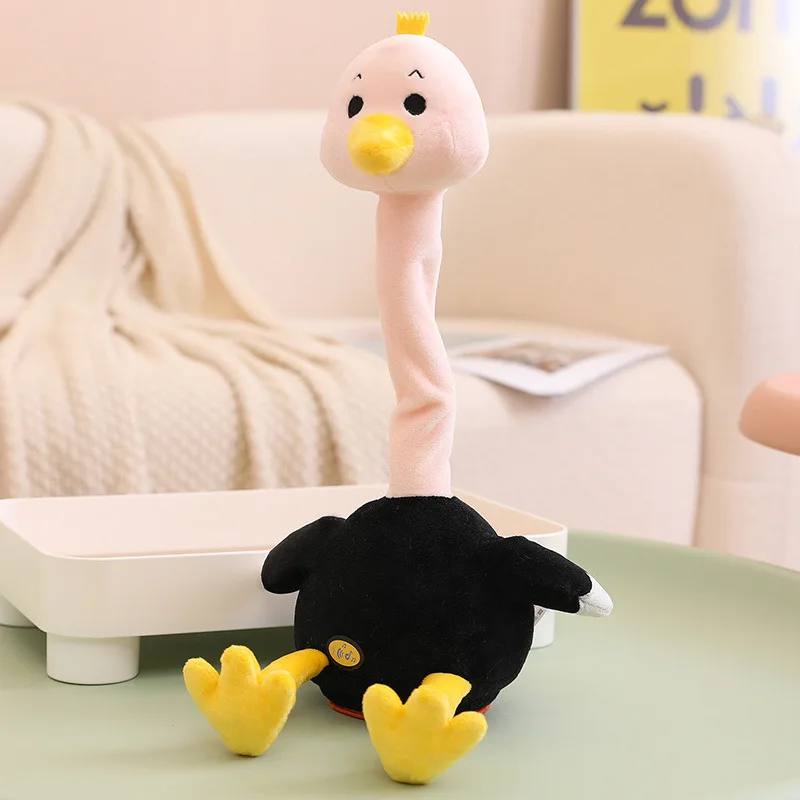 Cartoon Baby Learns to Talk Plush Toy Baby Comfort Doll Ostrich Sings ...