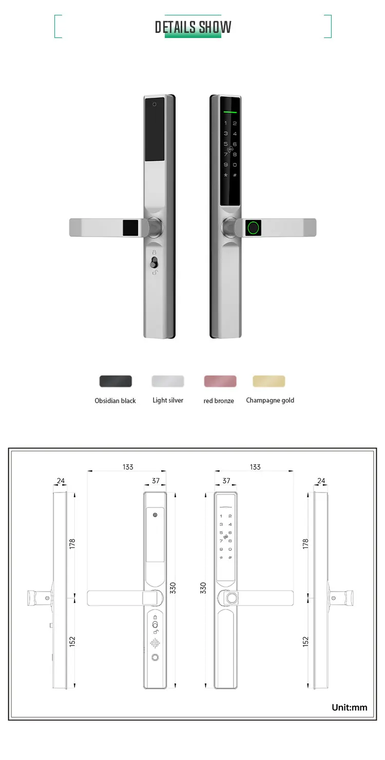 Doorplus Tt Lock Biometrics Fingerprint Door Handle Electronic ...