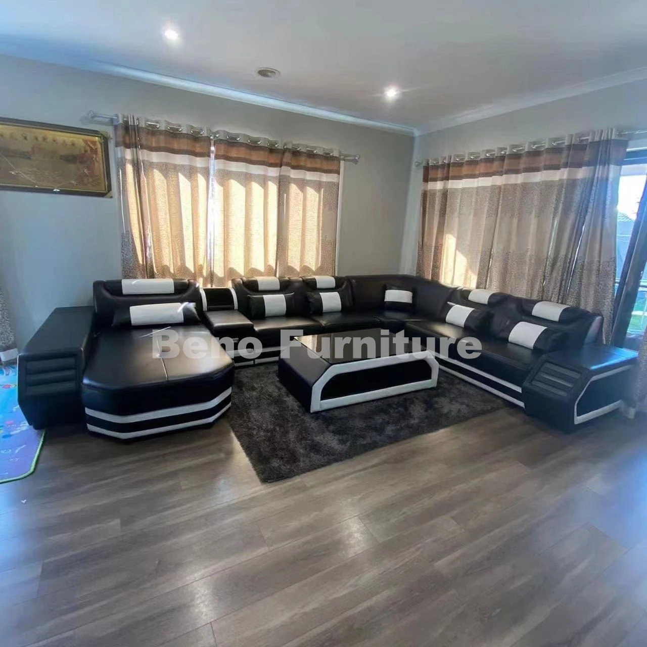 Modern Smart Living Room Sofa Set Italian Leather Sofas with Music ...