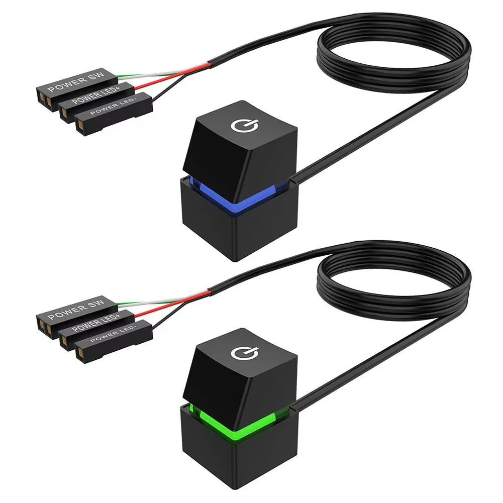 Colorful LED PC Power Switch External Start Button Cable Motherboard ...
