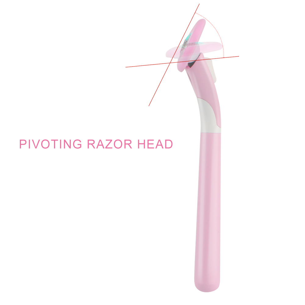 Women System Razor Four Blade Plastic And Metal Handle Replaceable ...