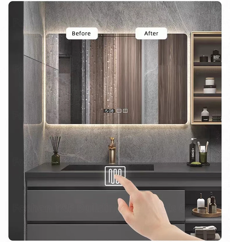 Luxury Single Sink Bathroom Vanity with Smart Mirror