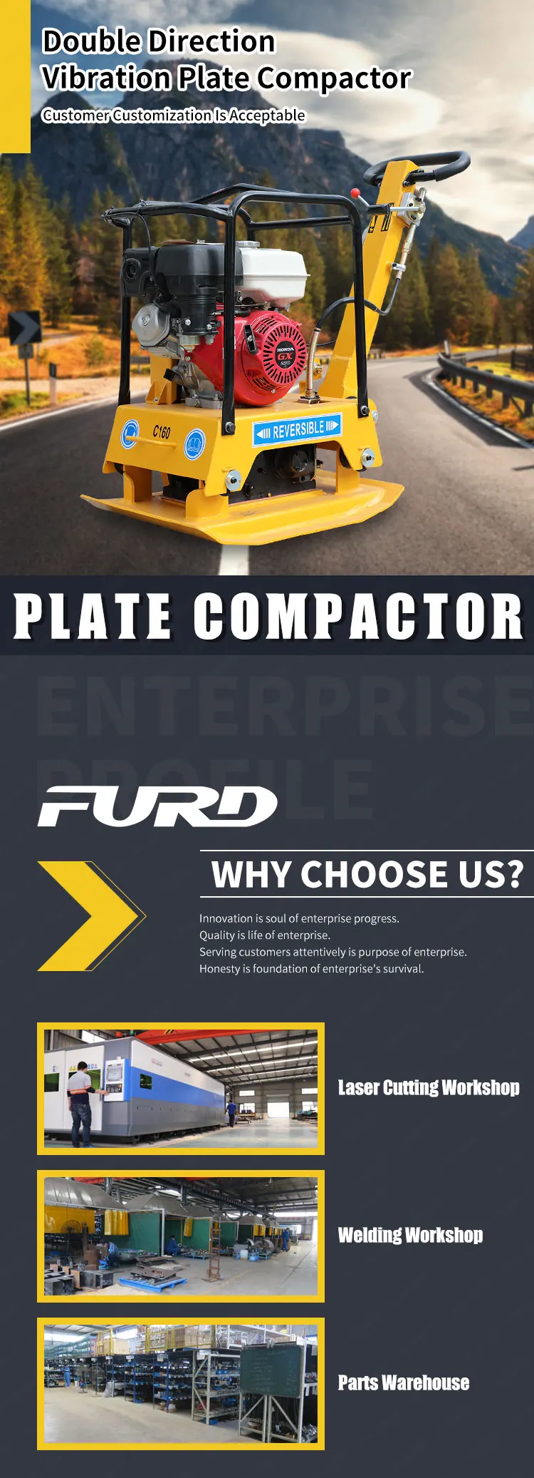 Hand Hold Soil Compactor Vibratory Plate Compactor For Construction ...