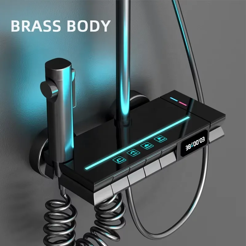Brass Wall Mounted Shower Digital Atmosphere Light Piano Digital ...
