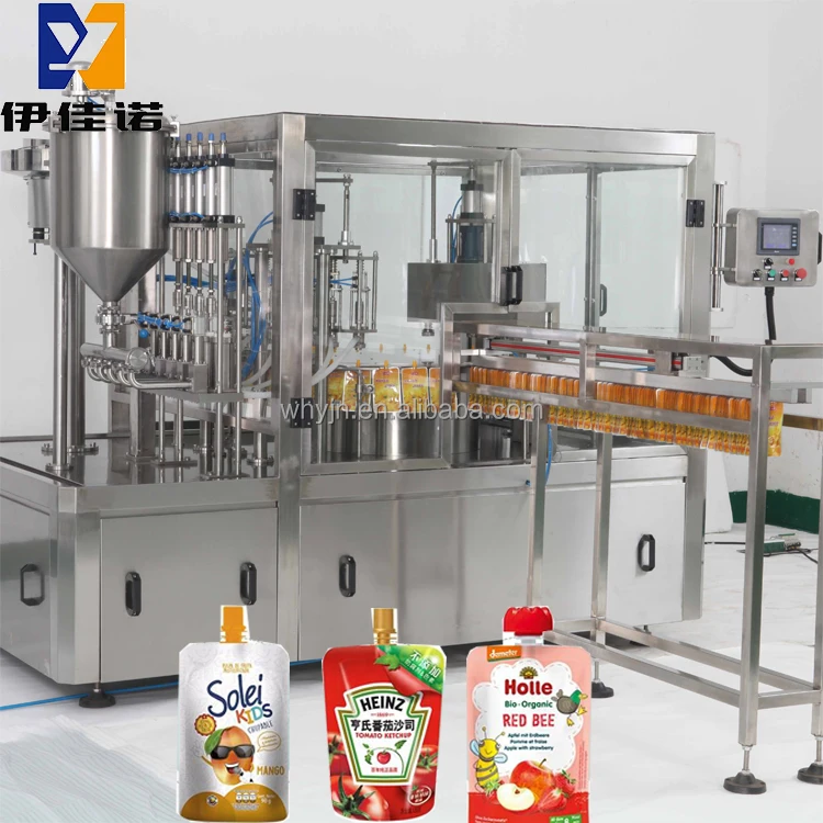 Automatic 4 Nozzle Spout Pouch Capping Machine Soft Drink Spout Pouch ...