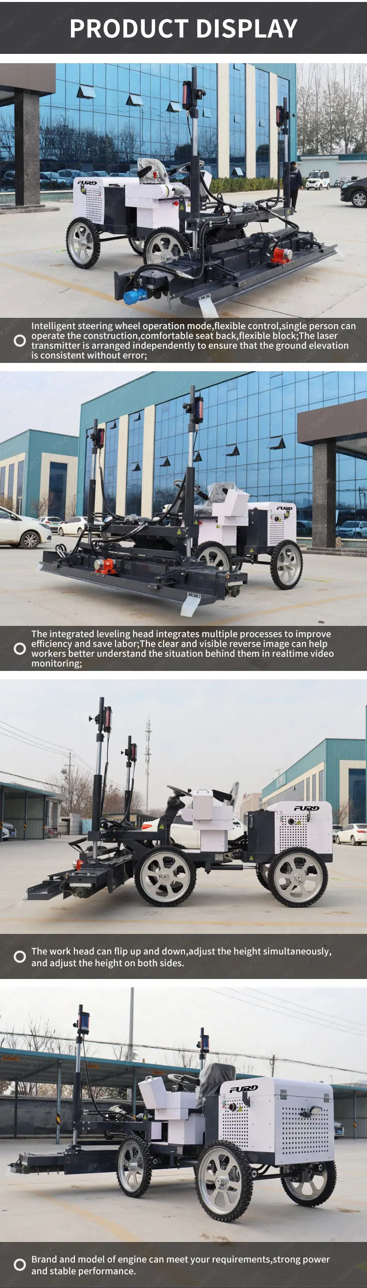 High Quality Concrete Laser Screed Leveling And Paving Machine Price ...