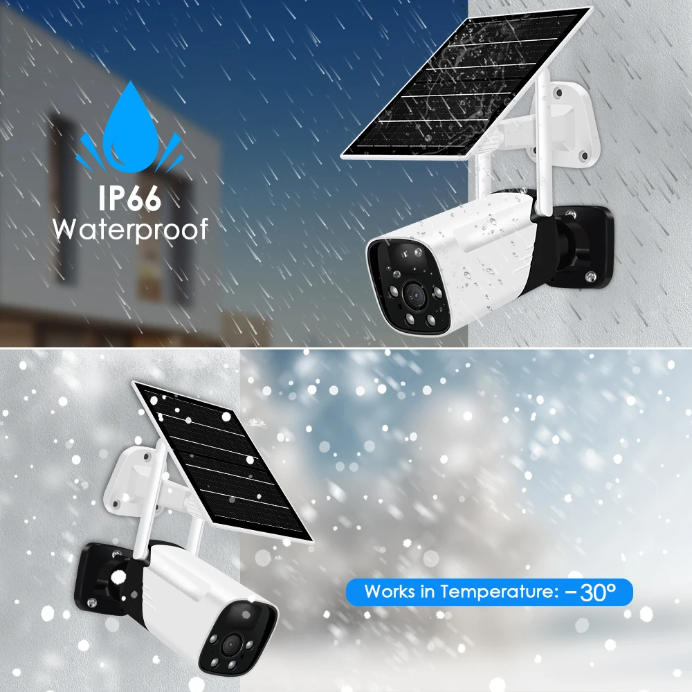 ICSEE 3MP Outdoor Solar Camera Wifi Supports 180 Degree VR Panorama ...