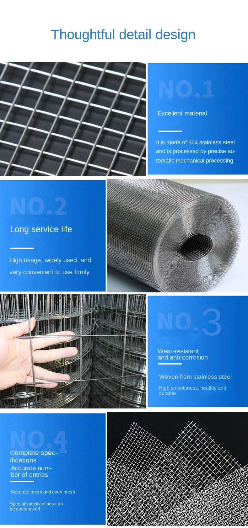 Factory 1/4 Inch 1/2inch Wire Mesh Stainless Steel Welded Iron Wire ...