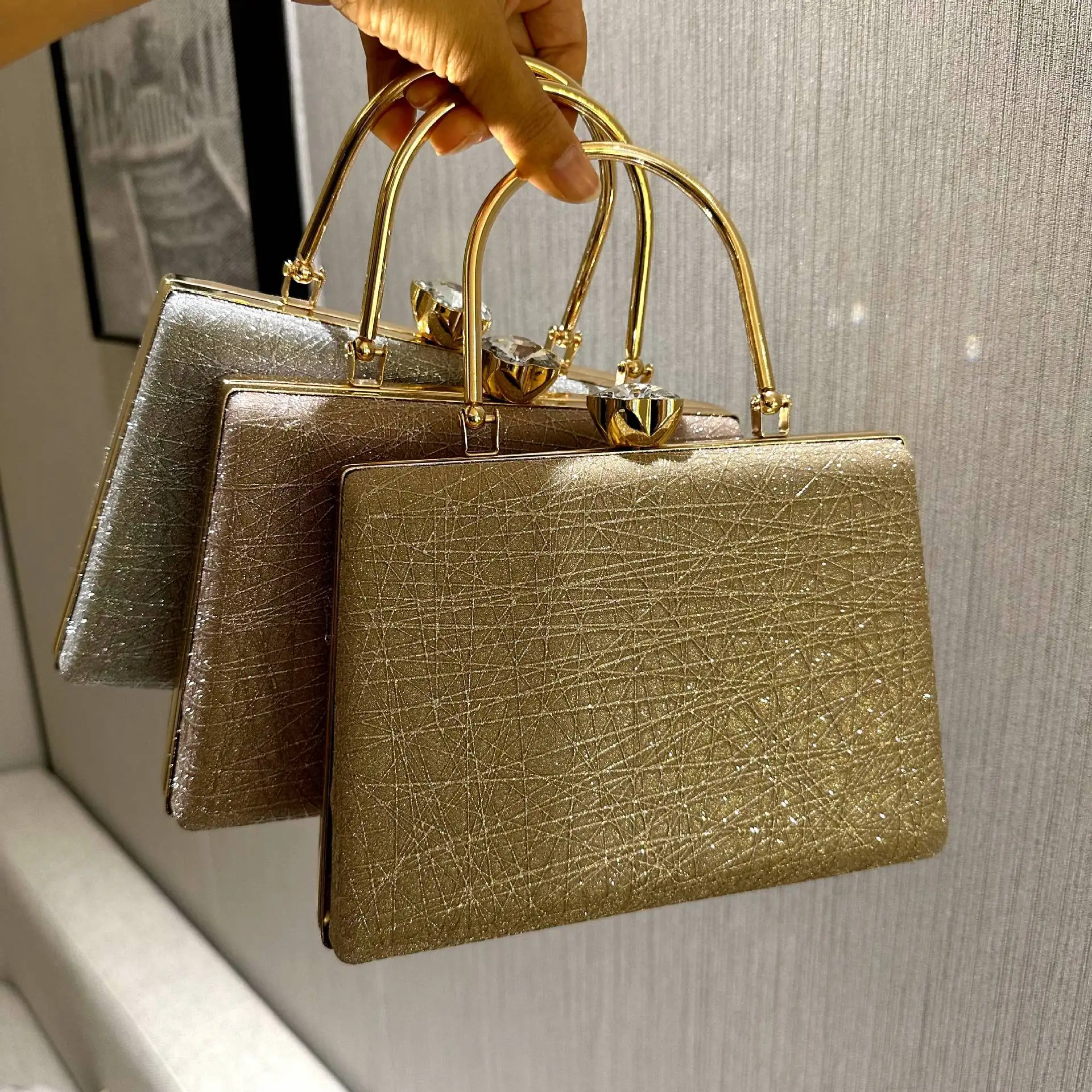 Wholesale Shoulder Bags Spherical Glitter Clutch Evening Bags Female ...