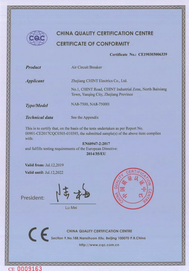 Chint Air Circuit Breaker Na8-3200a~1600a Ac230v 400v 1p Electric ...