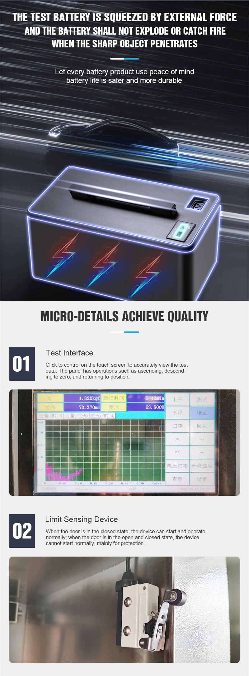 HAIDA Battery Crush & Nail Penetration Test Chamber Penetration ...