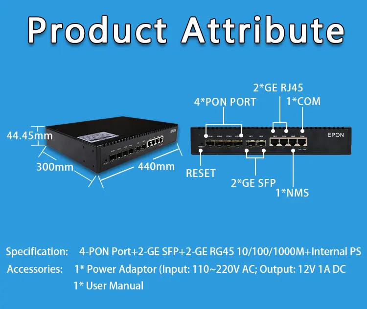 Mini 1G FTTH EPON OLT 4 PON Port 1000M OLT GEPON - Optfocus