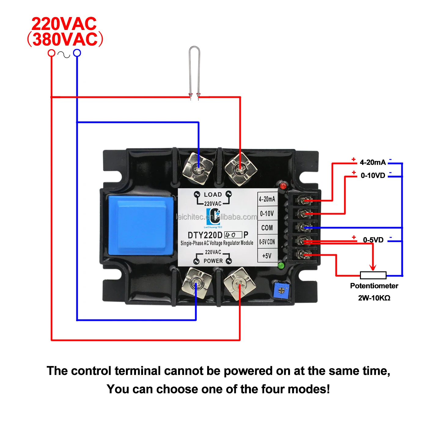 220v SSR 4-20ma,0-10v,potentiometer Control 40a Ssr 0-5vdc Voltage ...