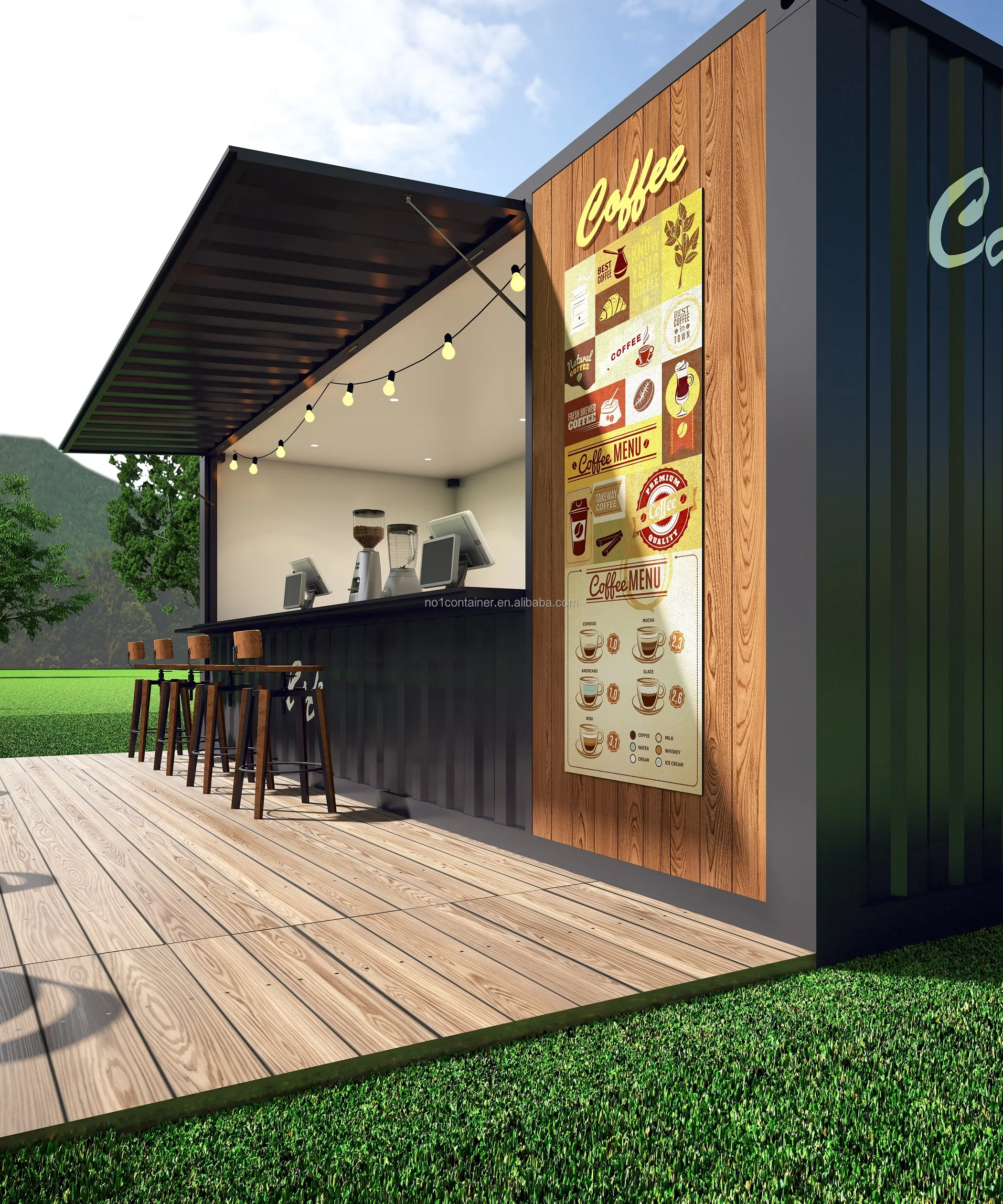 Prefabricated Movable Container Coffee Shop - ANCHENGTONG