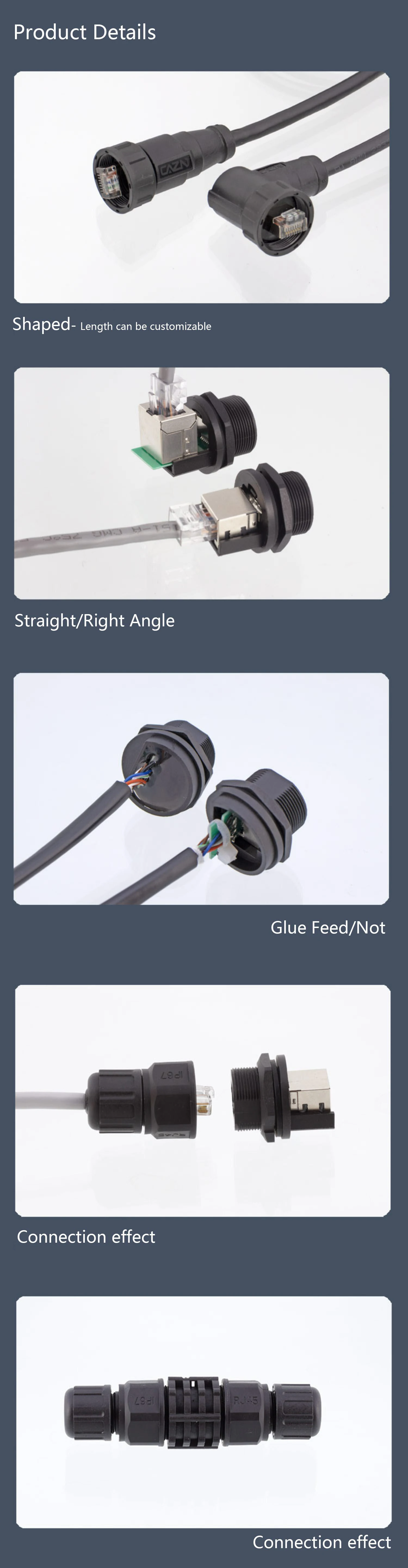 RJ45 CAT5E CAT6A Modular Connectors - Ethernet Receptacles