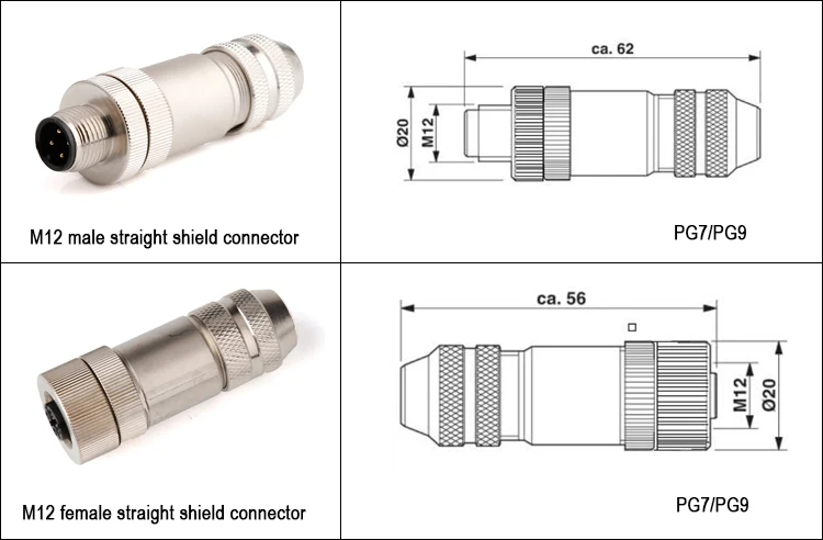 M12 Circular Connector,8 Contacts,Cable Mount,M12 Connector,Socket ...