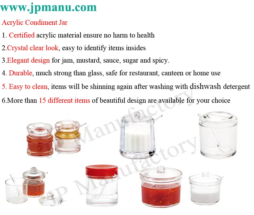 Acrylic Storage Jars with Lid - Perfect for Sauces & Spices