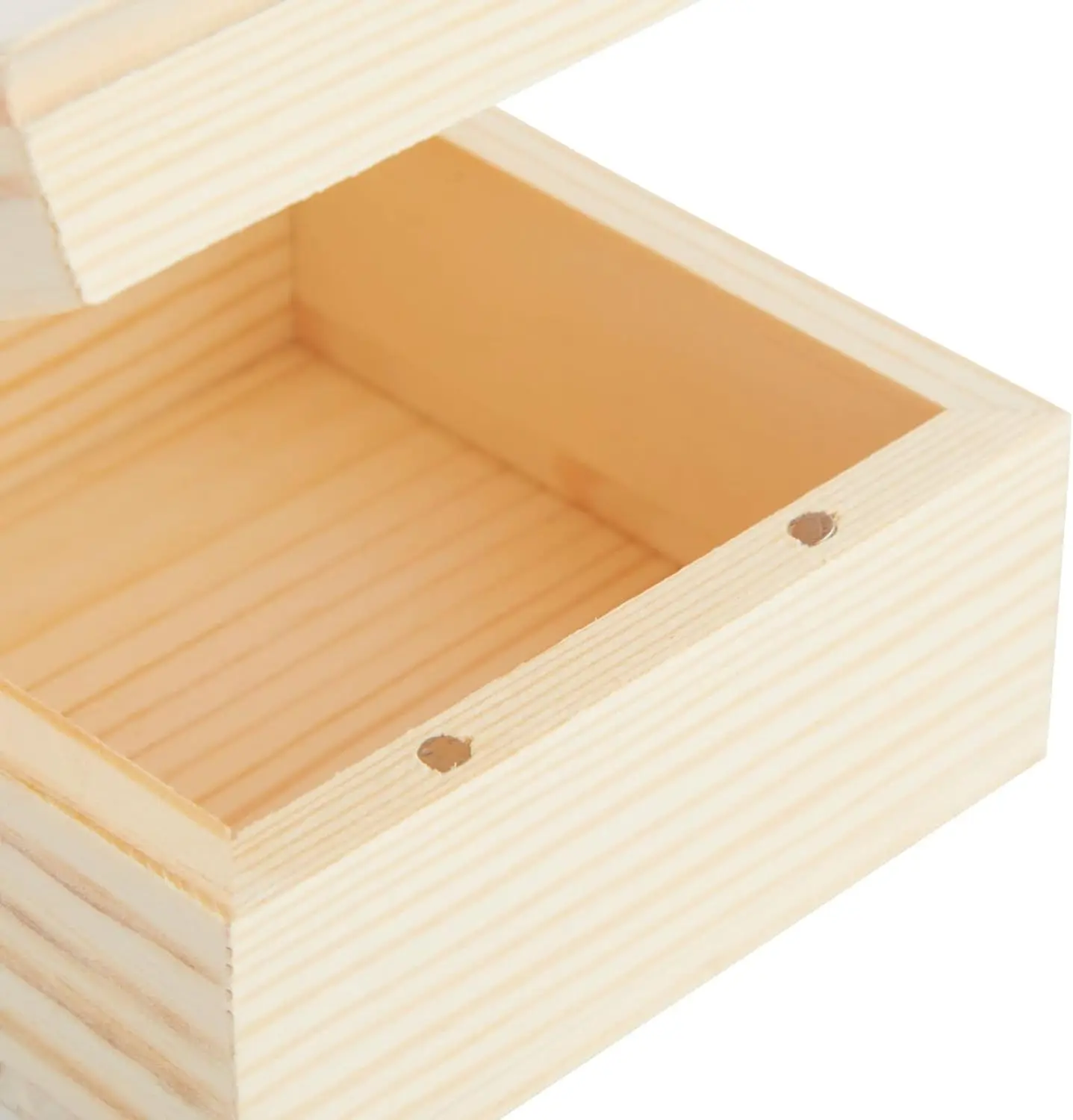 Unfinished Wooden Boxes With Hinged Lids Pinewood Magnetic Wood Box For ...