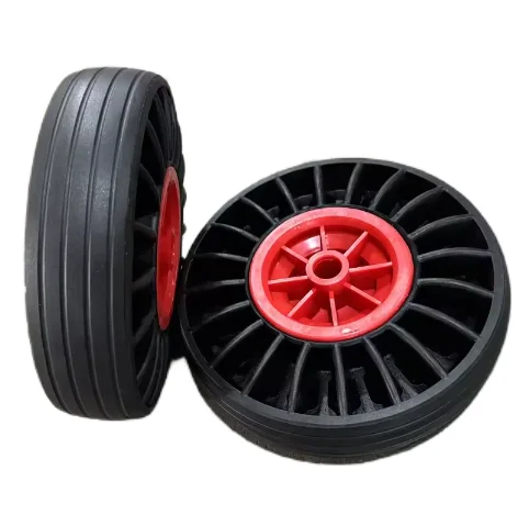 10 Inch Solid Rubber Wheel With Uv Red Plastic Rim For Small Machines ...