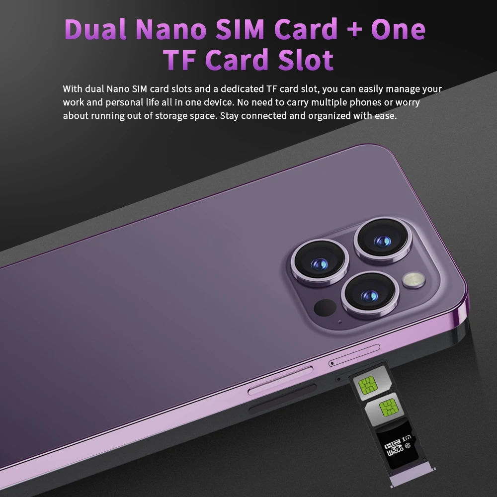 Original 12 Clone I14 Pro Max Celular 2023 New 16gb+1tb Low Price 7inch ...