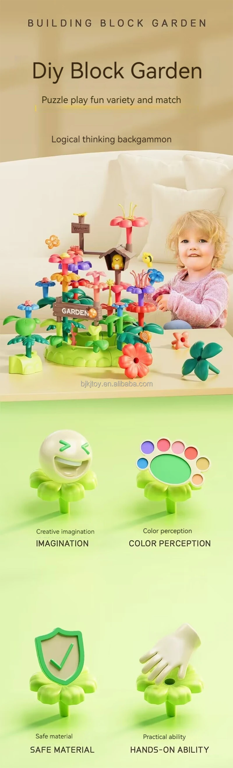 Creative Educational Preschool Stem Construction Girls Diy Flower ...