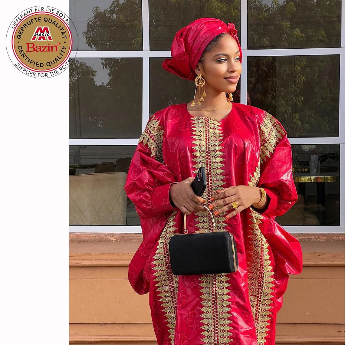 African Women Dashiki Bazin Dress - Top Quality for Weddings