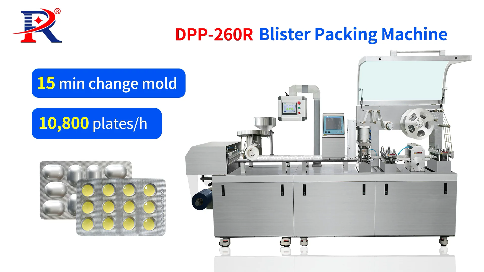 Dpp-250 Automatic Flat Plate Alu Alu Pack Tablet Capsule Packaging Pill Blister Sealing Forming ...