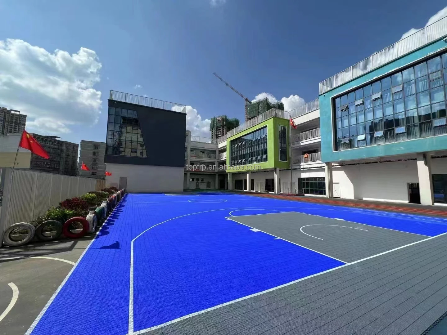 PP Interlocking Outdoor Sport Court Flooring Tiles - Durable ...